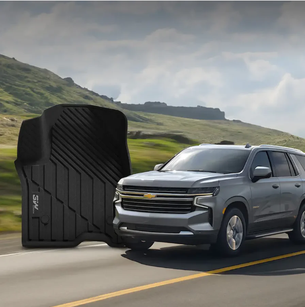 Коврики 3D TPEMATS, Cadillac Escalade, для салона, противоскользящие, с бортами, морозостойкие (для 7-ми местного)