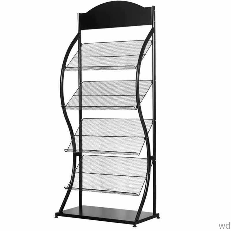 Прочная металлическая напольная стойка для книг и документов многоуровневая полка для хранения журналов брошюр каталогов