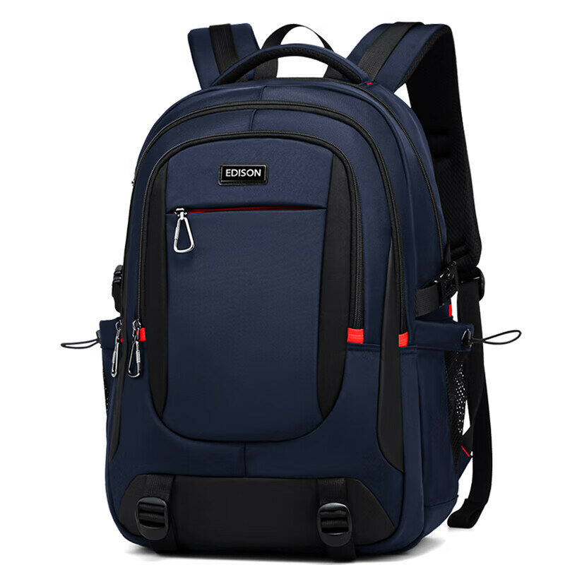 Edison Middle School Student Backpack, Large Capacity, Double Shoulder Strap, Multi-Compartment, Water-Resistant, High School Student Backpack, K052-1 Sapphire Blue