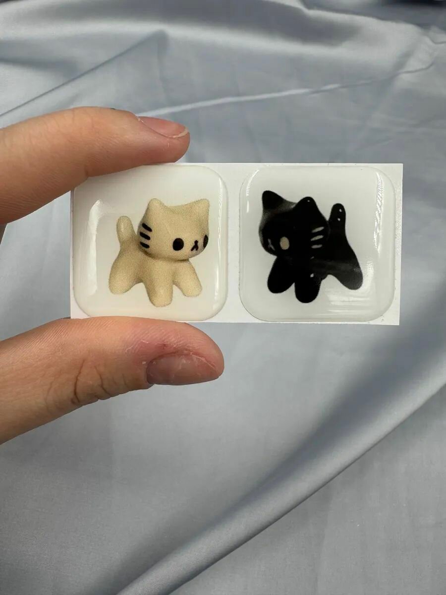 3d наклейки на телефон парные котики 3д стикеры