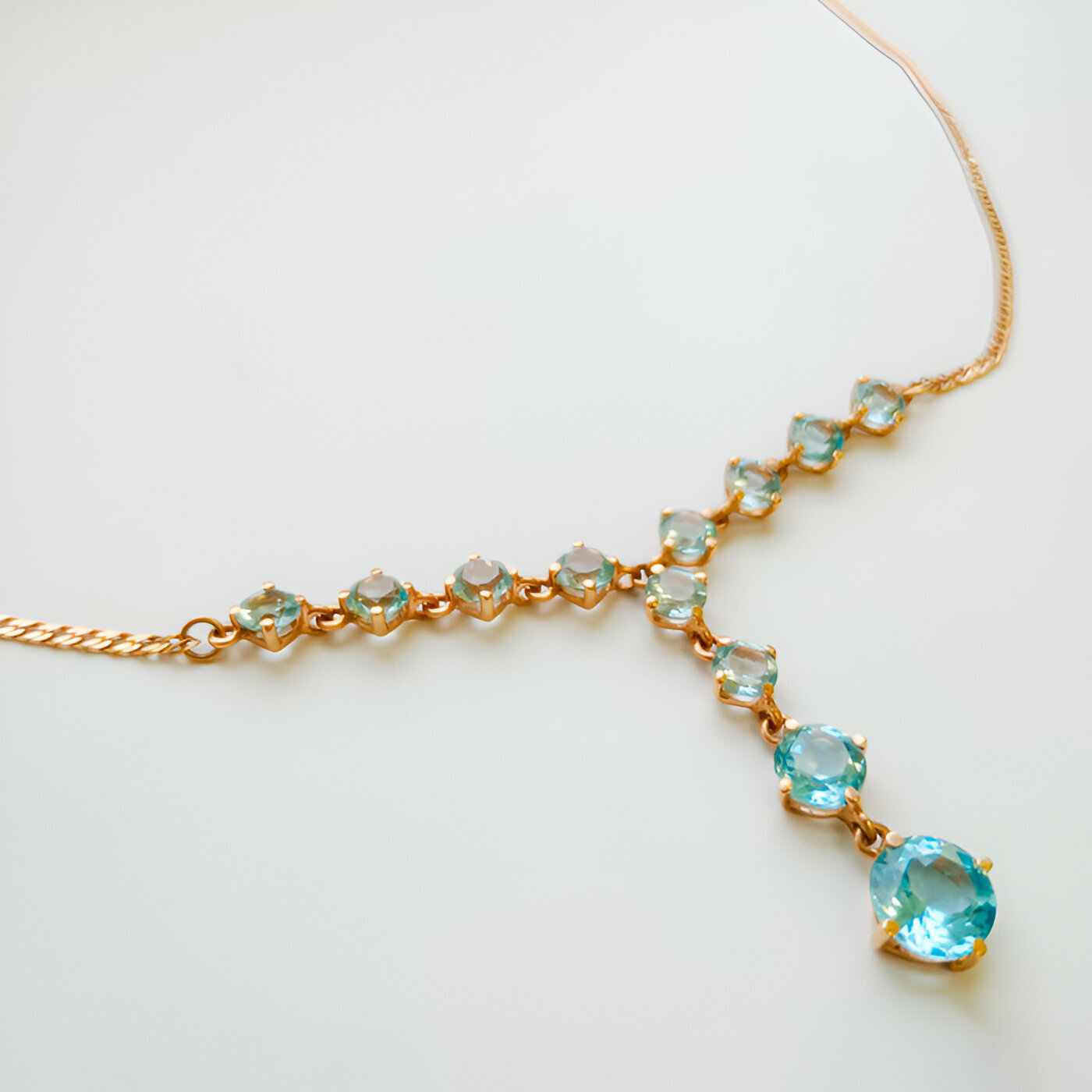 Колье, красное золото, 585 проба, топаз