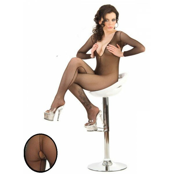 Женский кэтсьют черный в сетку LaBlinque LB966 Один размер (42-48)