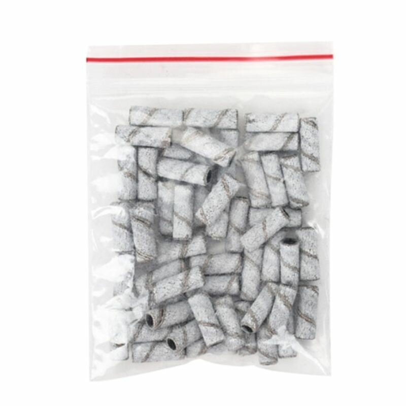 50 шт, мини-набор стержня для маникюра с песочным кольцом и головки полировки ногтей 3,1 мм-песочное кольцо белое 150