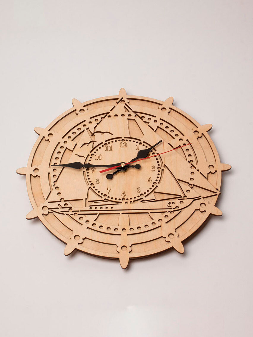 Часы настенные диаметр 30, фанера (1шт)