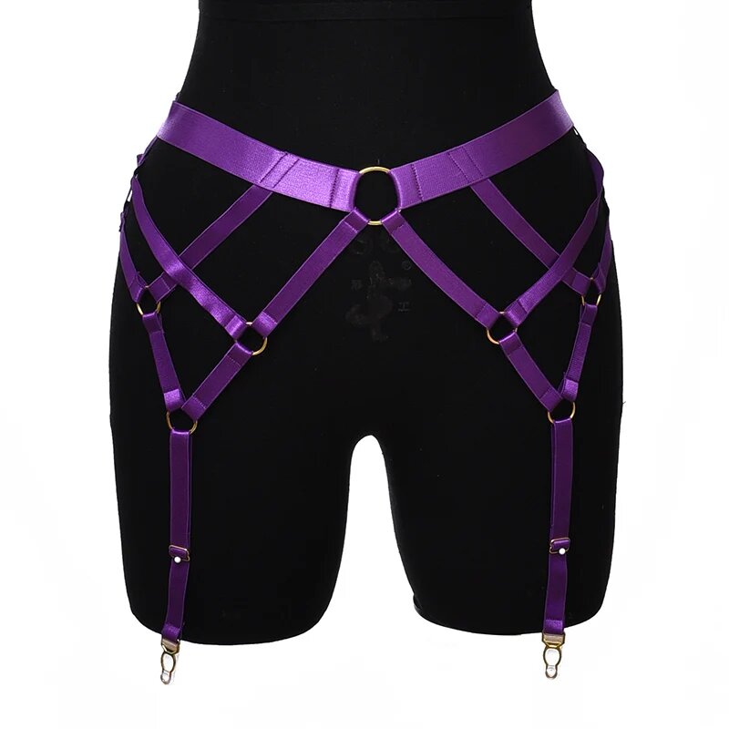 Гоth ажурный пояс для чулок JLX.HARNESS Фиолетовый, N-P0223-szs