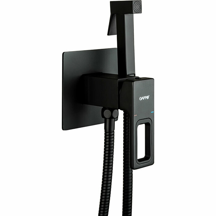 Гигиенический душ со смесителем скрытого монтажа GAPPO G7217-6 черный матовый