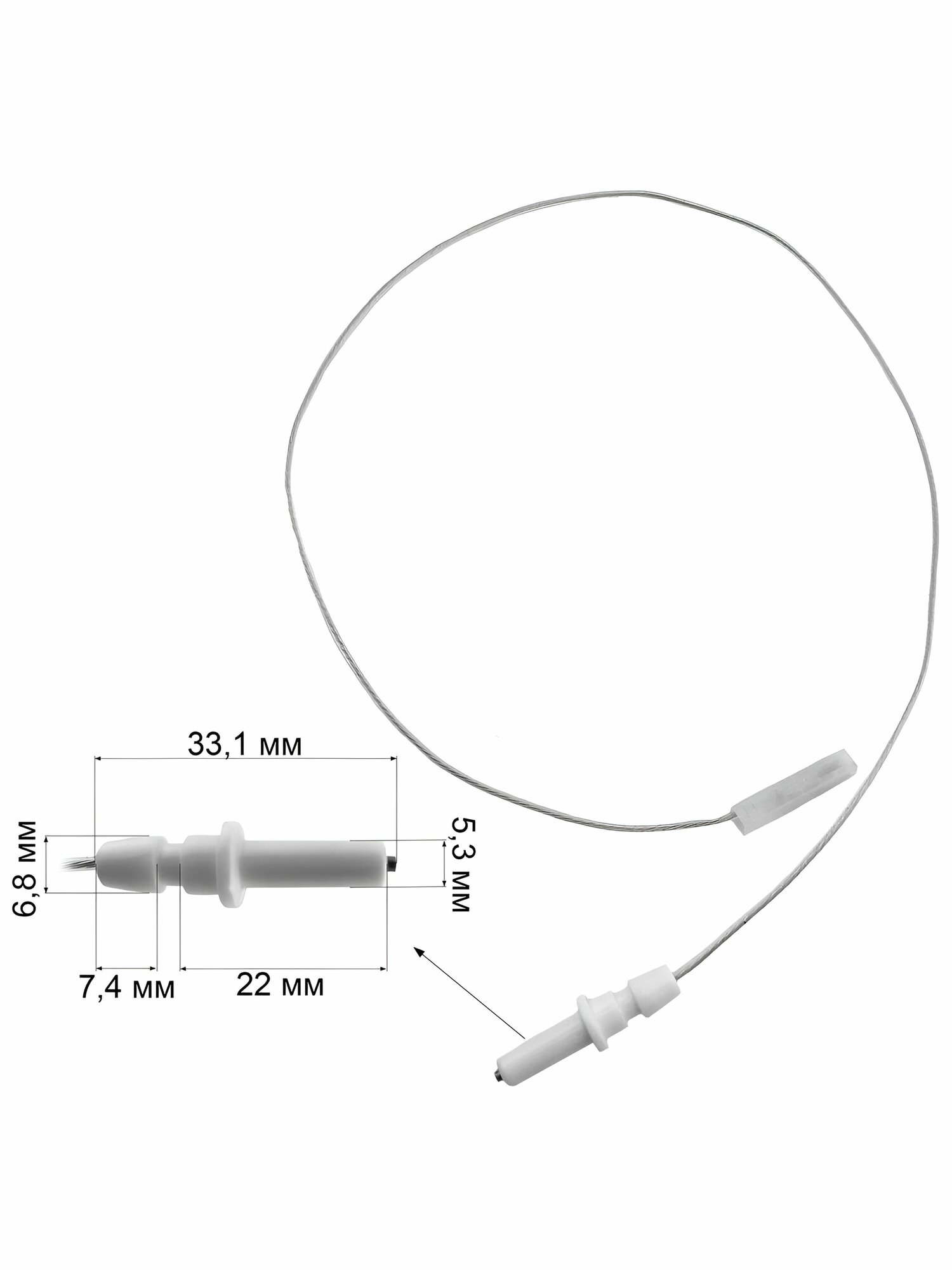 Свеча поджига (разрядник) подходит для газовой плиты INDESIT, ARISTON, GORENJE, TERRA (L - 450 мм)