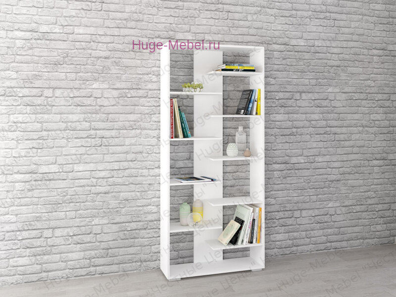 Стеллаж "Ромео-3 белый" Huge Mebel . Ширина 800 Высота 1800. Стеллажи