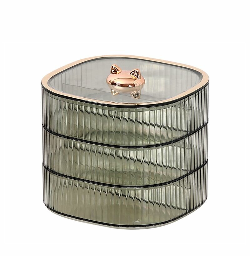 Конфетница с крышкой в стиле ар-деко ваза для сладостей, печенья и орехов, двух- и трехуровневая, золото, изумруд, прозрачный