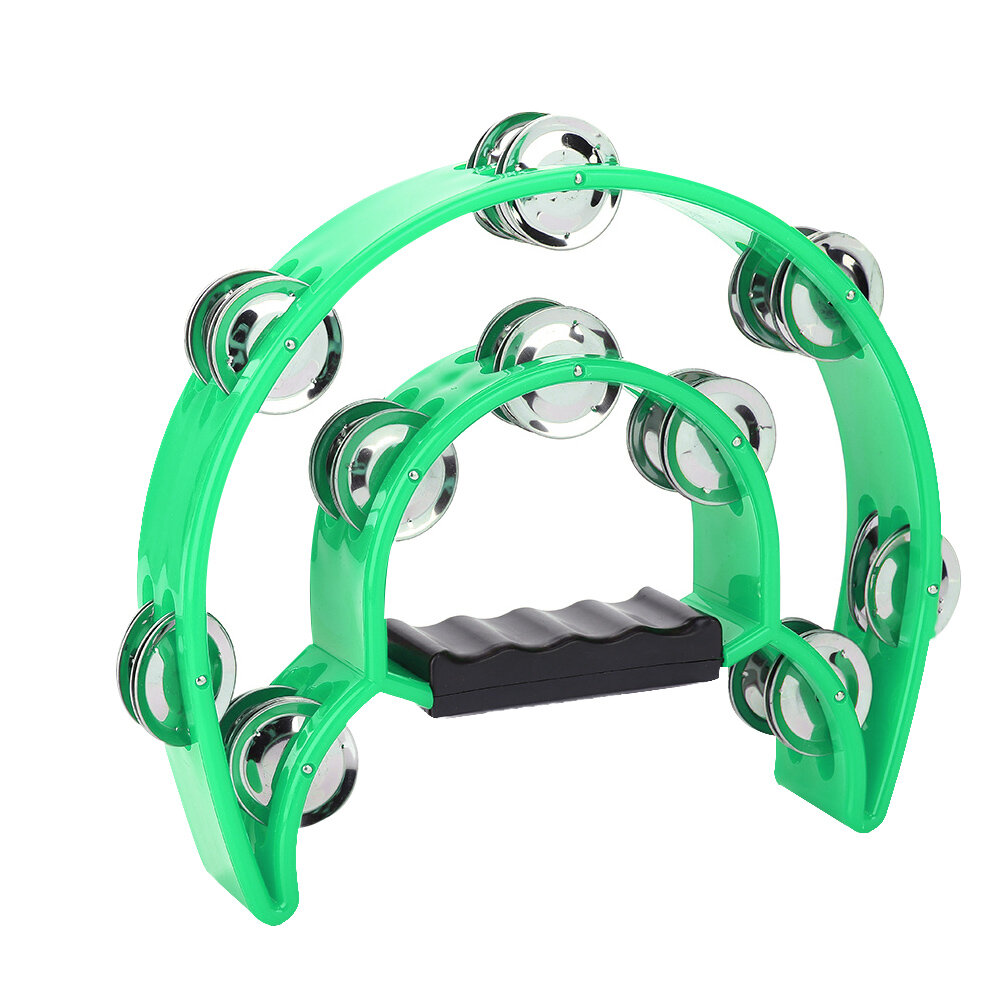 Двухрядные Джинглы Колокольчик Бубен Ударный Музыкальный инструмент (Зеленый)