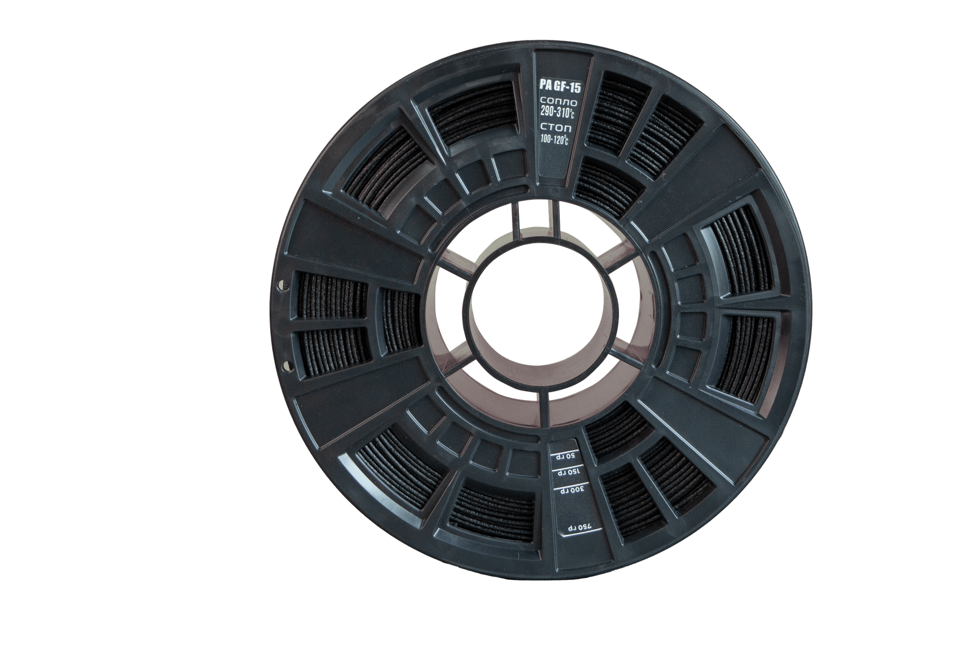 Пластик для 3Д печати, PA GF-15 черный, катушка, 1кг, 3D POLIMER