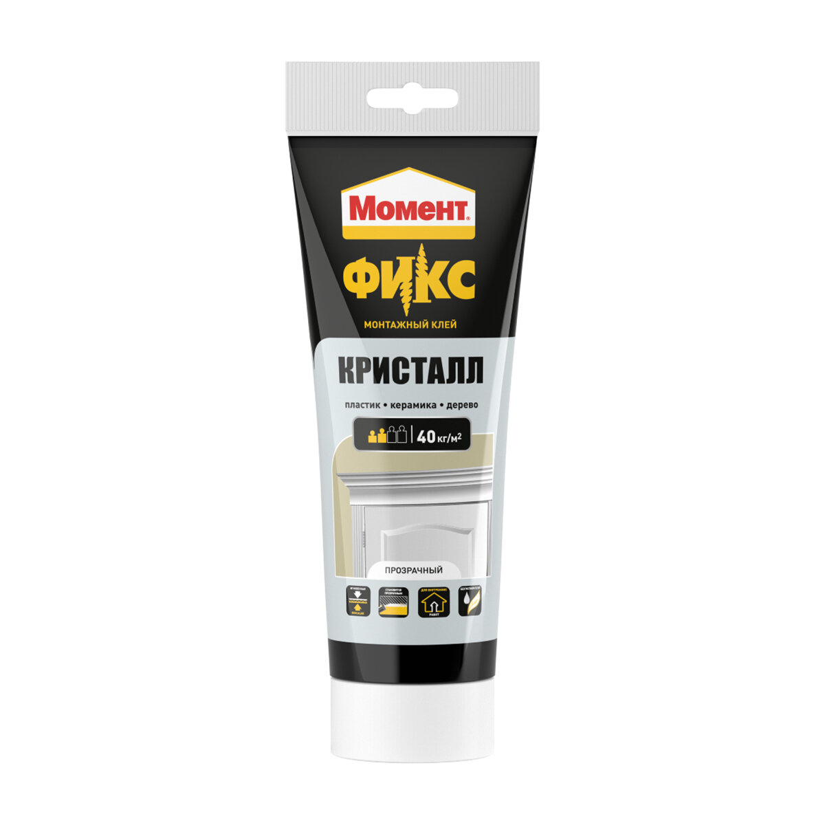 Клей монтажный "Момент Fix Кристалл", 185 гр, цвет: бесцветный