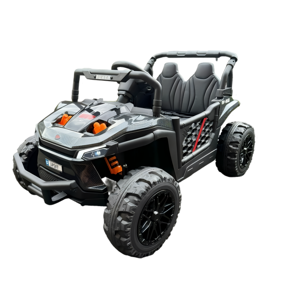 Детский электромобиль "Багги" AHL015, 2 места, серый, для детей от 1 года до 5 лет