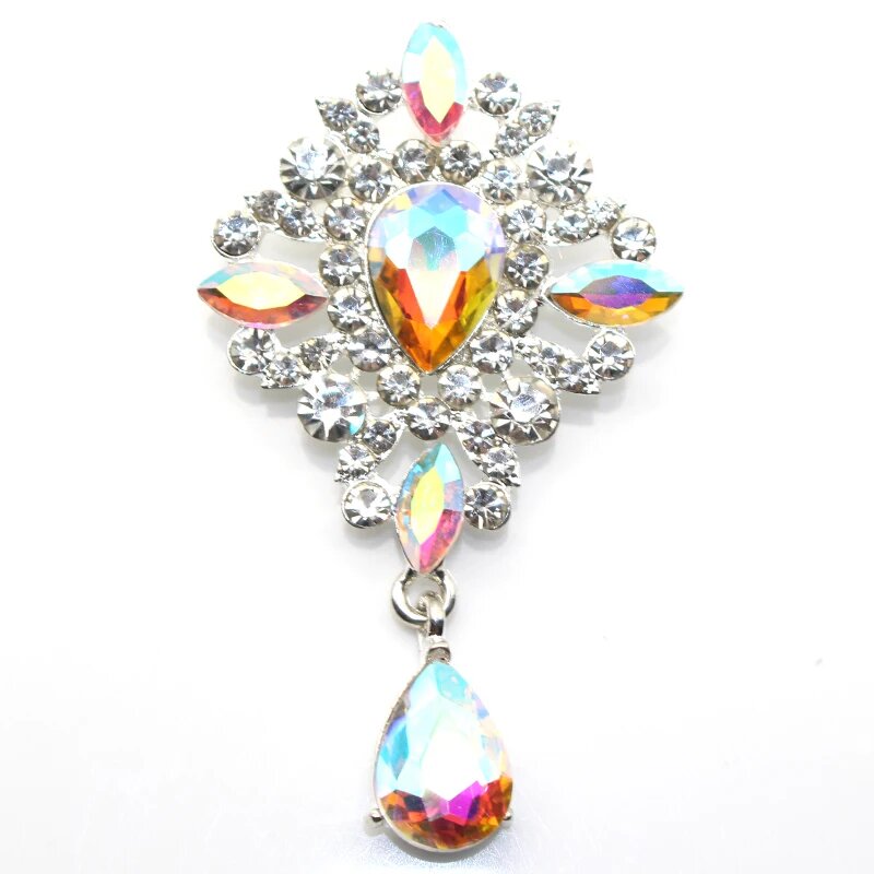 Броши из сплава "капля воды", серебряного цвета, 5 шт. 20