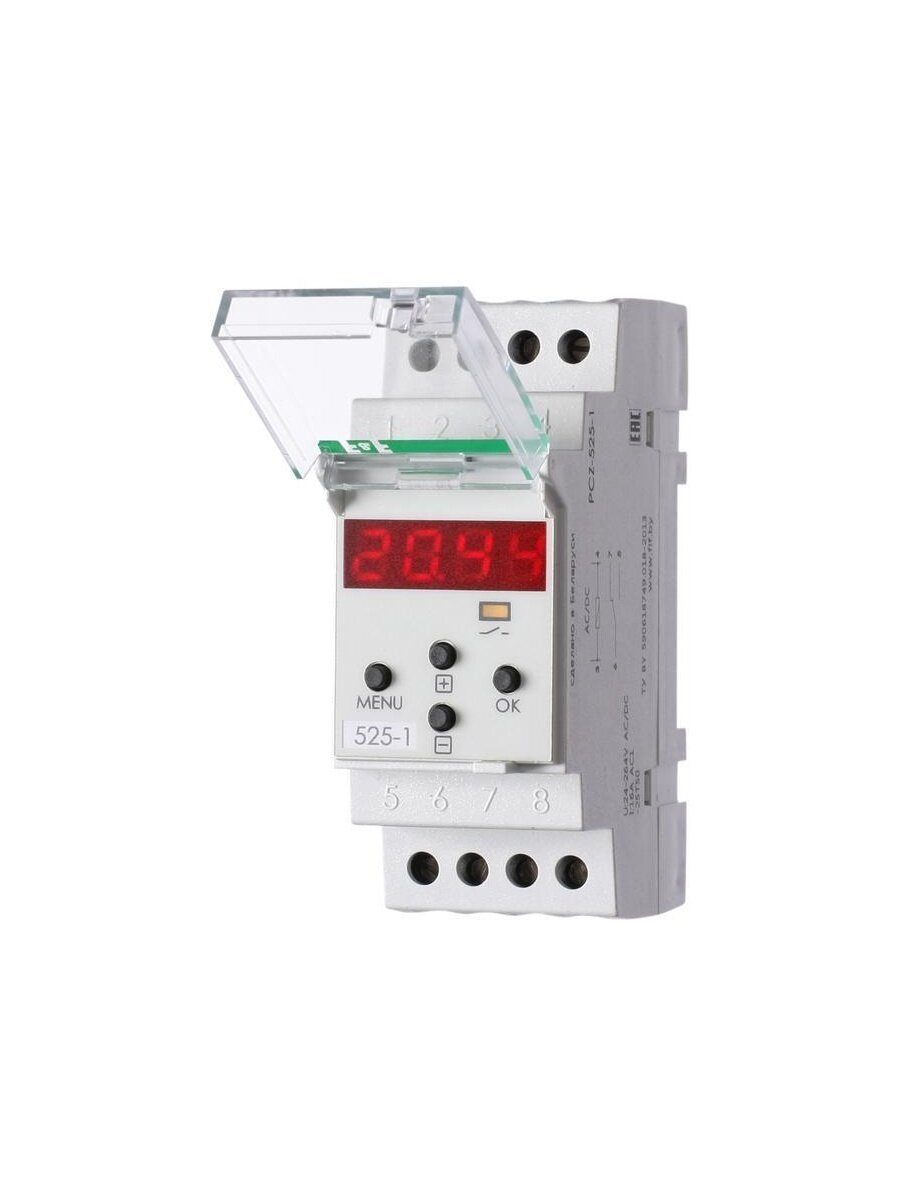 Реле времени астрономическое PCZ-525-1 16А 24-264В AC/DC 1перекл. IP20 ночной перерыв и годовая программа F&F EA02.002.011