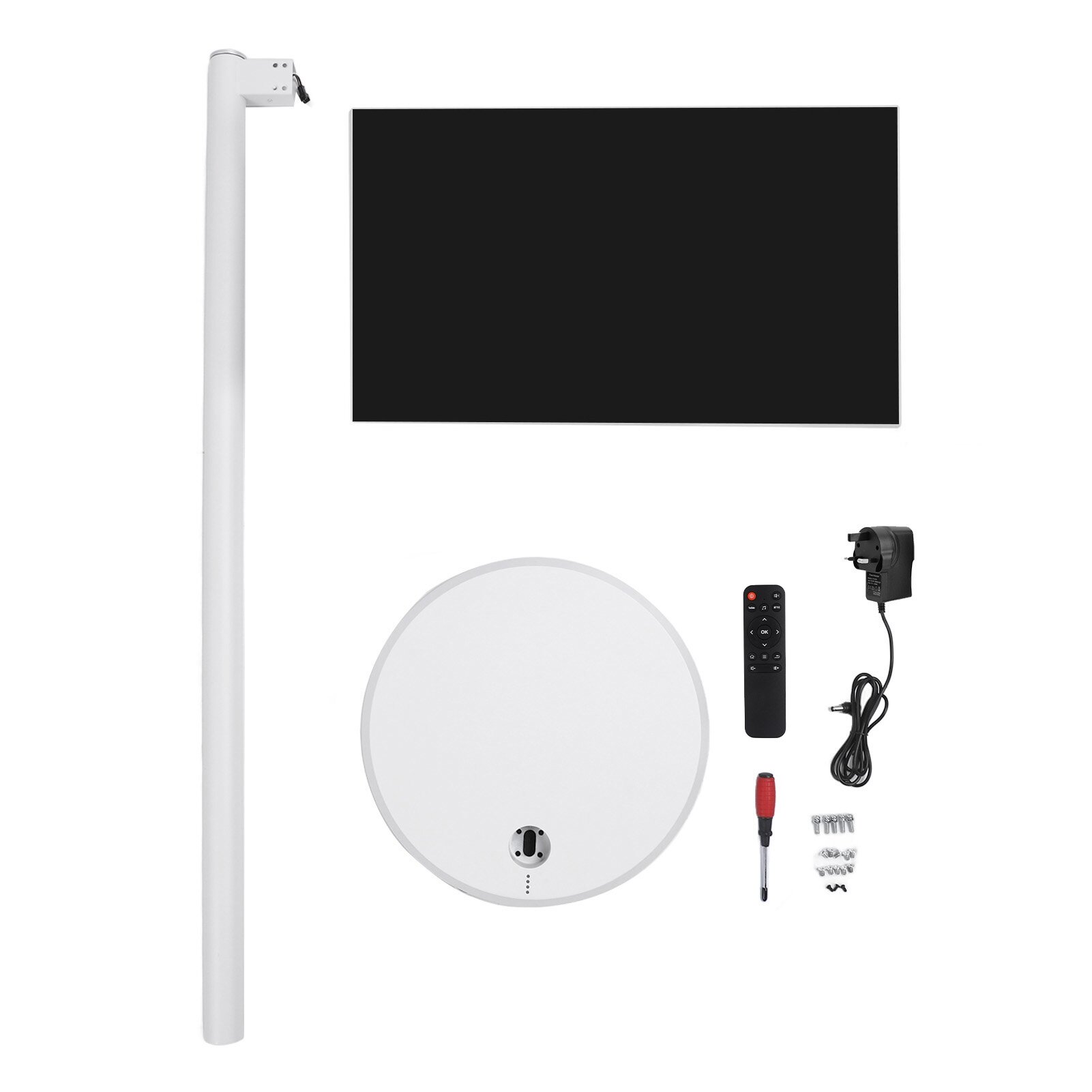 21,5 -дюймовый мобильный сенсорный экран TV 2,4G 5,8G Bluetooth Portable TV Mobile Smart Smart Screen 4GB 64GB Беспроводная проекция Live Broadcasting UK Plug 100–240V