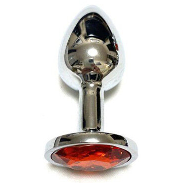 79303 Анальная пробка с красным кристаллом. Среднего размера