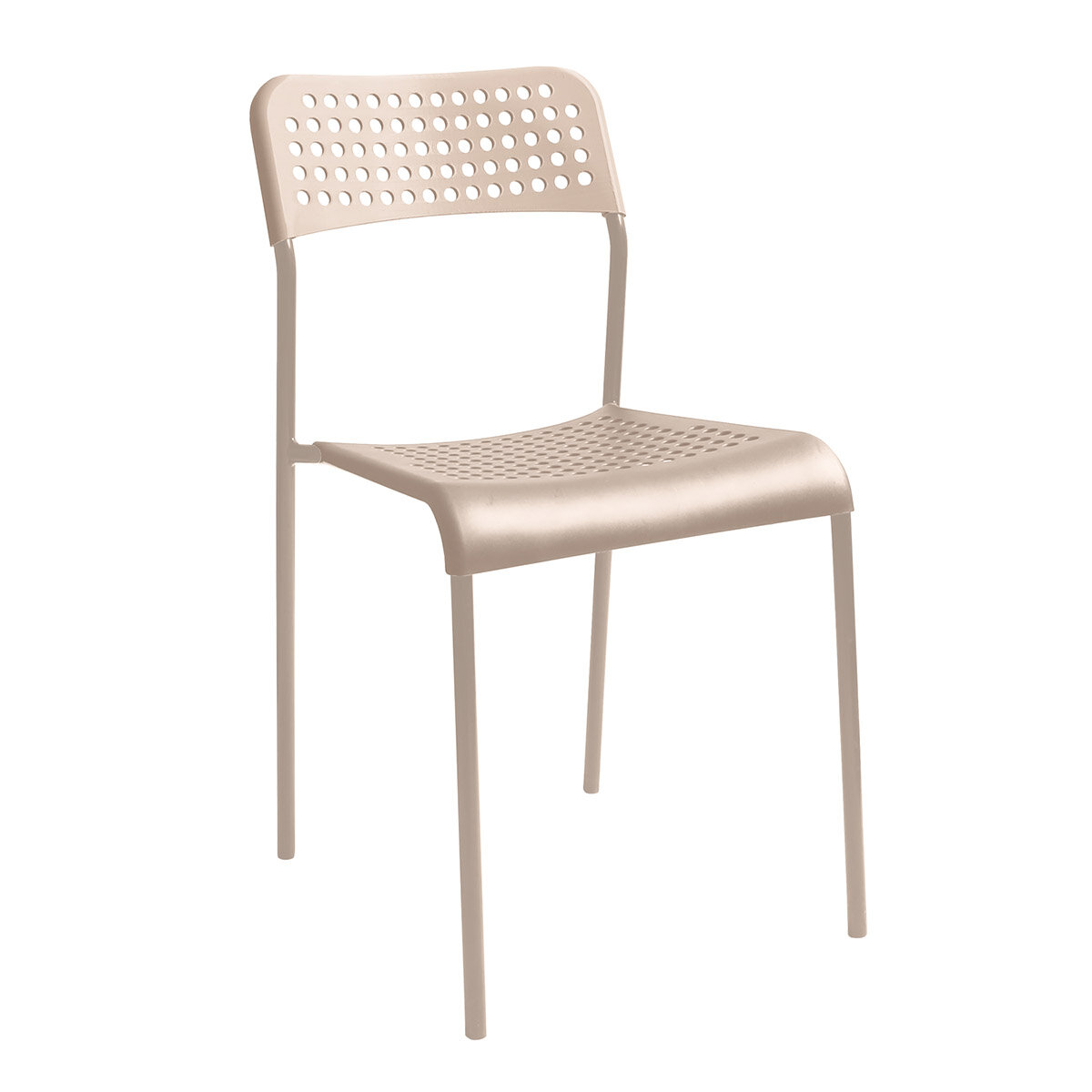 Стул Nika 7 СТ7 БЖ, металлический каркас, светло-бежевый, бежевый металлик
