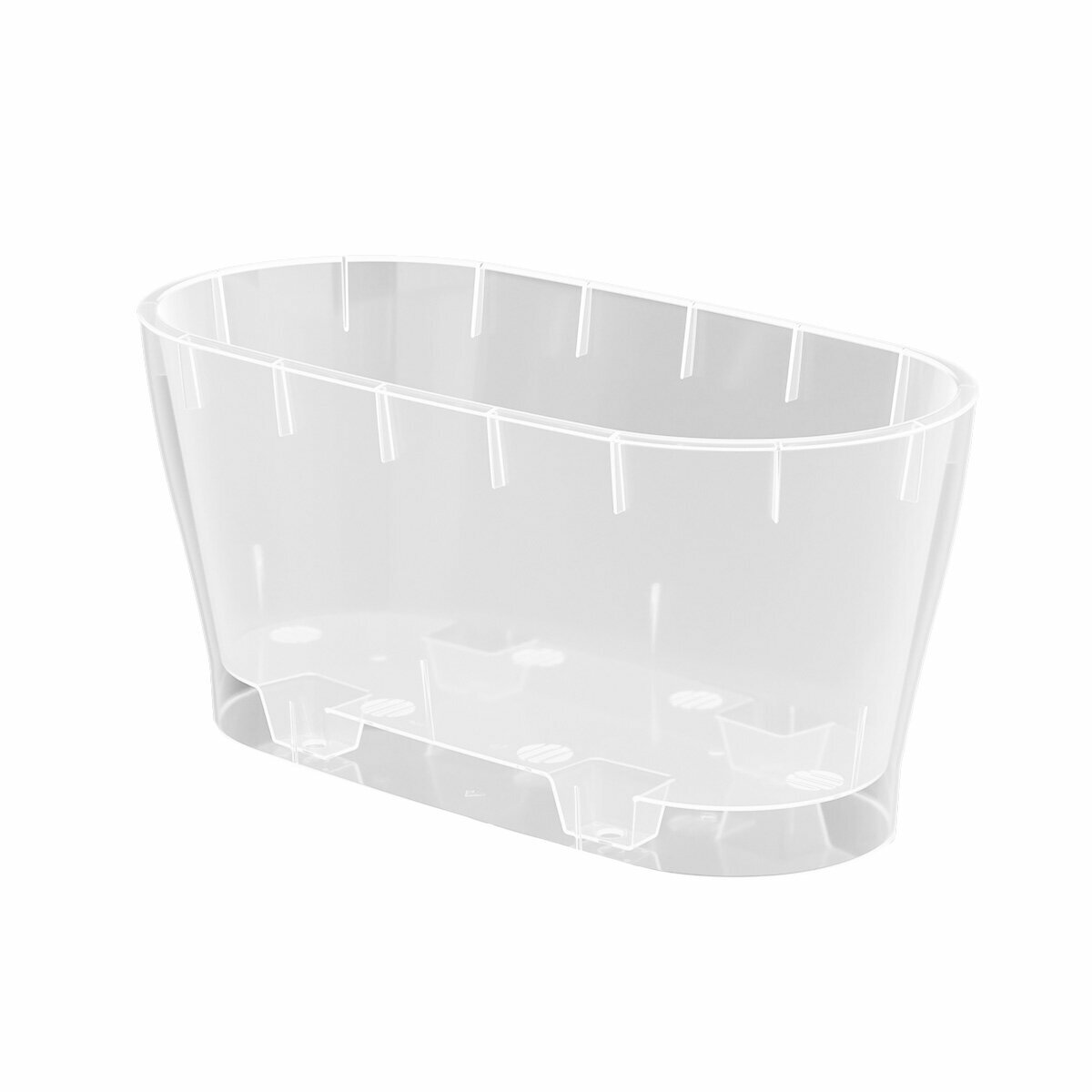 Горшок для цветов Альтернатива Лея, овальный, с автополивом, 4 л, прозрачный