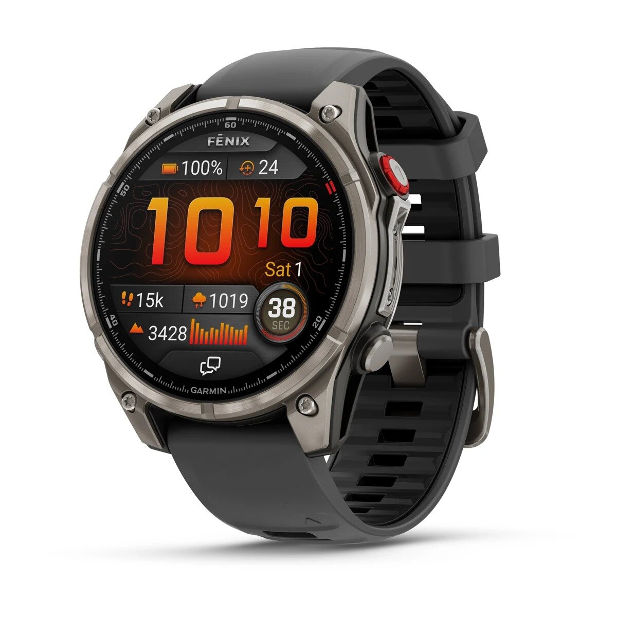 Часы Garmin Fenix 8 PRO, 47мм, AMOLED, Sapphire, Titanium, Graphite, Black Silicone Band