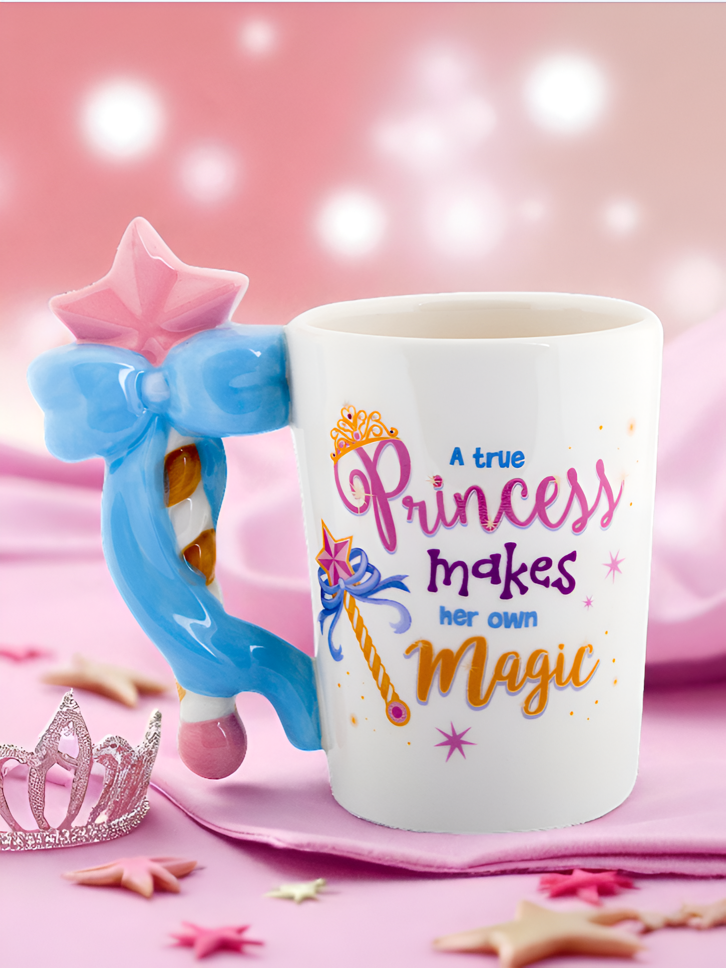 Кружка для чая и кофе "Настоящей Принцессы" 300 мл / Princess, с волшебной палочкой, женская, детская, подарочная