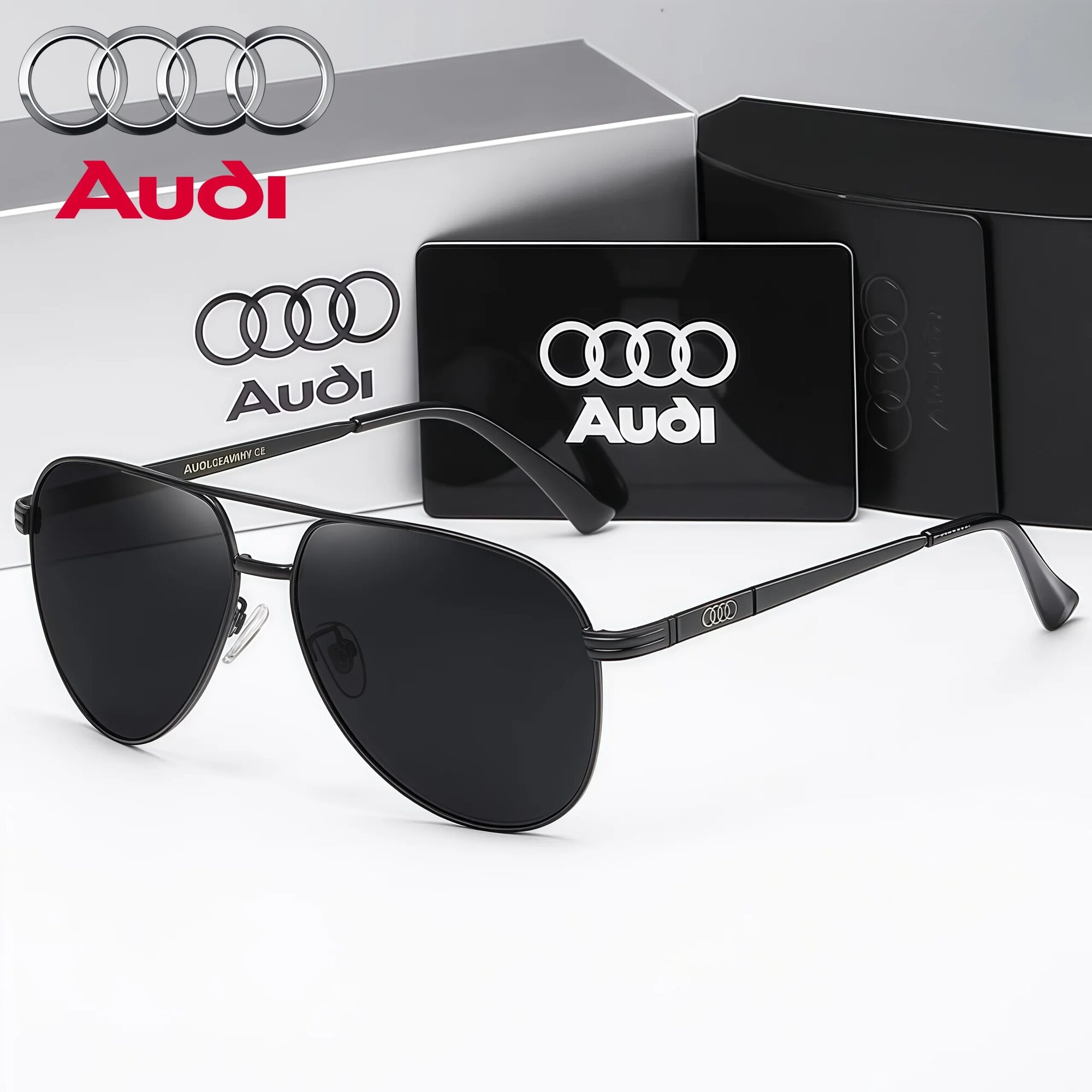 Автомобильные высококачественные роскошные солнцезащитные очки с антибликовым покрытием для Audi A3 A4 A5 A6 A7 A8 Q3 Q5 Q7 Q8 Rs3 Rs4 Rs5 S3 S4 S5 Tt Pure Black