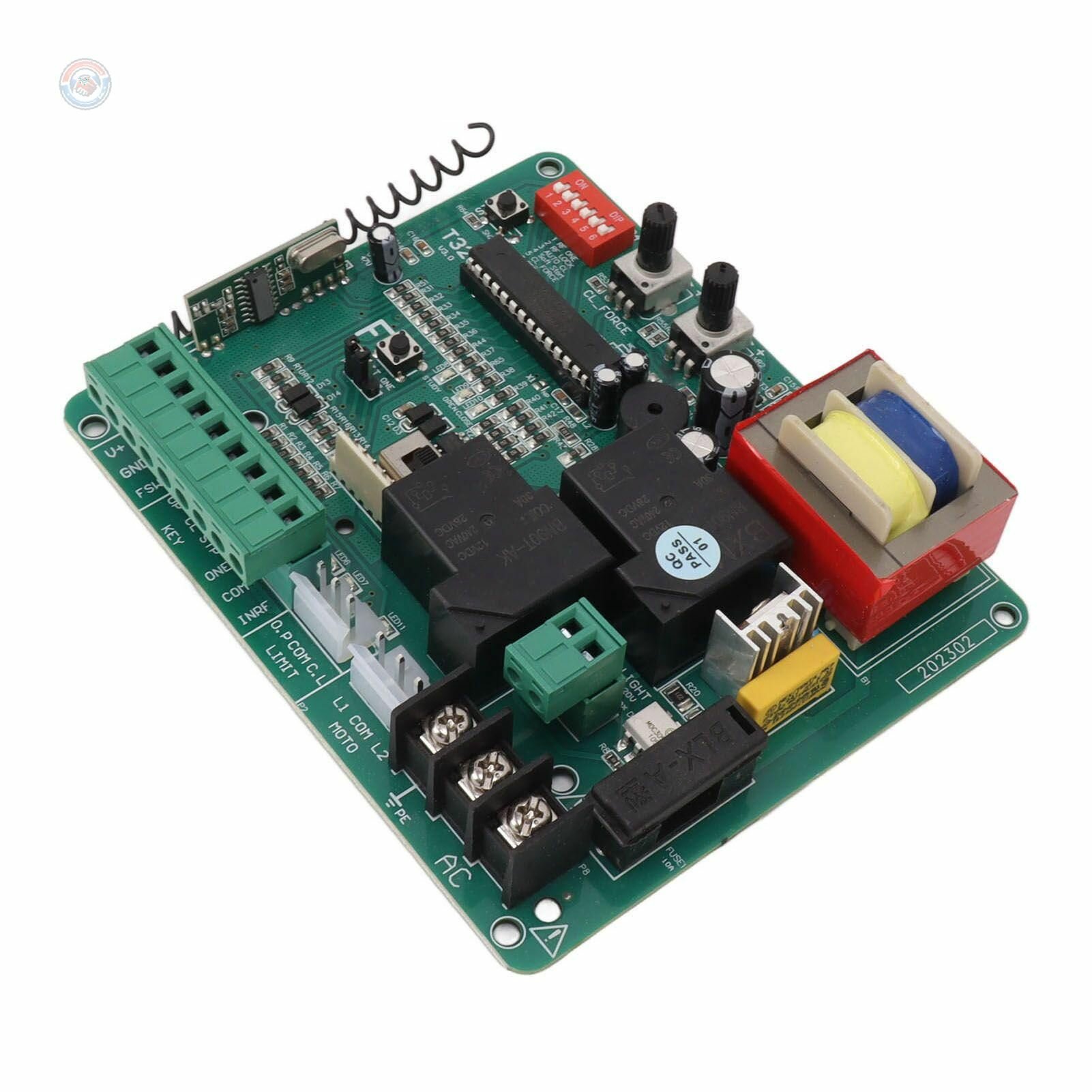 Плата управления двигателем для откатных ворот, контроллер с пультом ДУ и защитой двигателя, комплект для автоматики раздвижных ворот 220 В