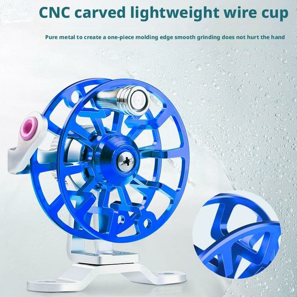 Катушка Fly, цельнометаллическая рыболовная катушка 53 мм/50 г с модернизированным основанием, легкая мини-колесная снасть для ловли форели и щуки