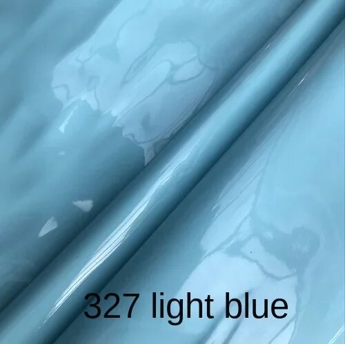 Глянцевый искусственный кожаный материал белый 1,38 м Голубой, baby blue