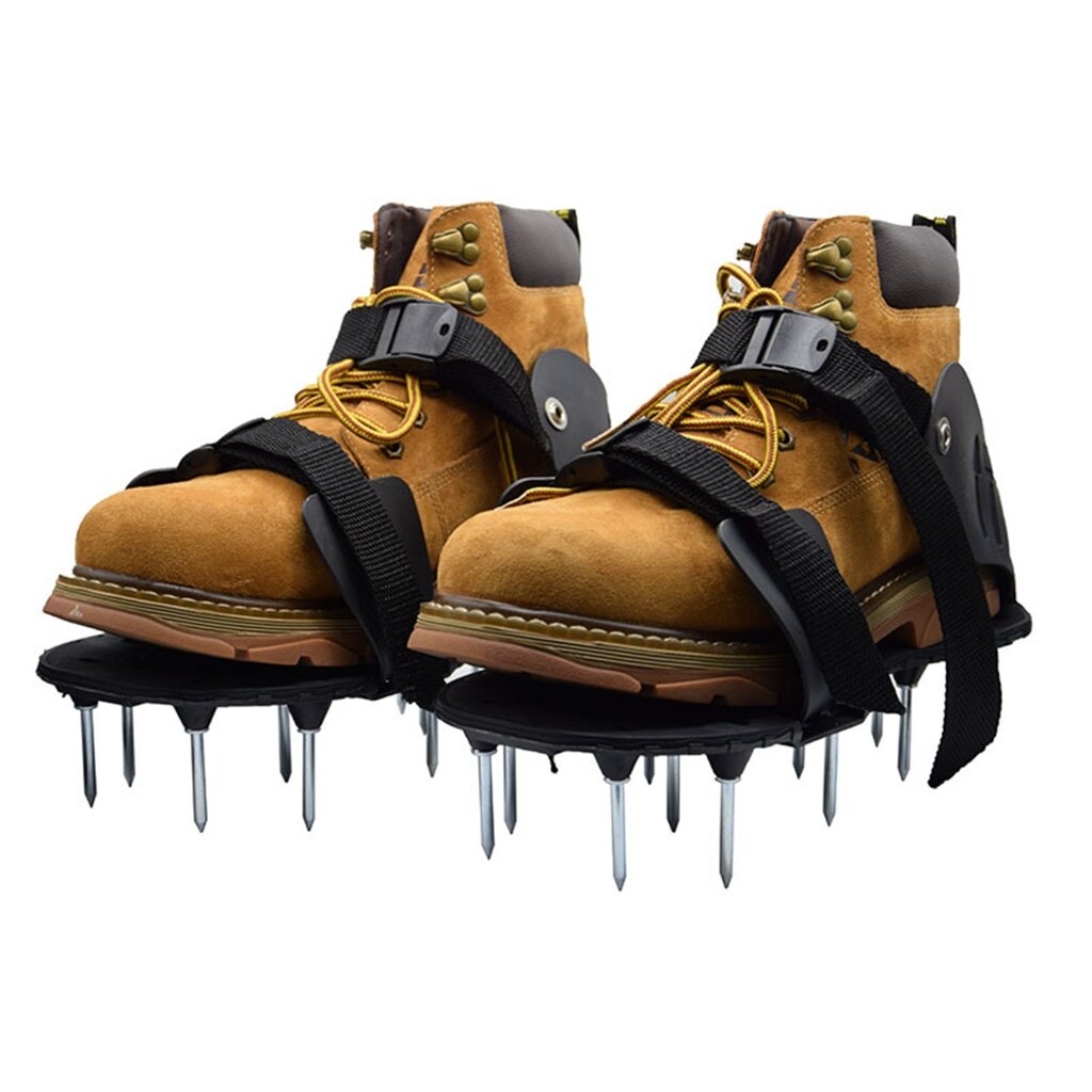 Долговечная Садовая Аэрационная Обувь Из Искусственной Кожи С Шипованной Основой Для Улучшения Проникновения в почву И здоровья Газона 1 Пара