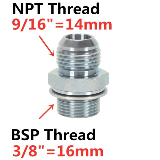 Соединитель NPT 9/16" - BSP 3/8", Цвет: NPT 4