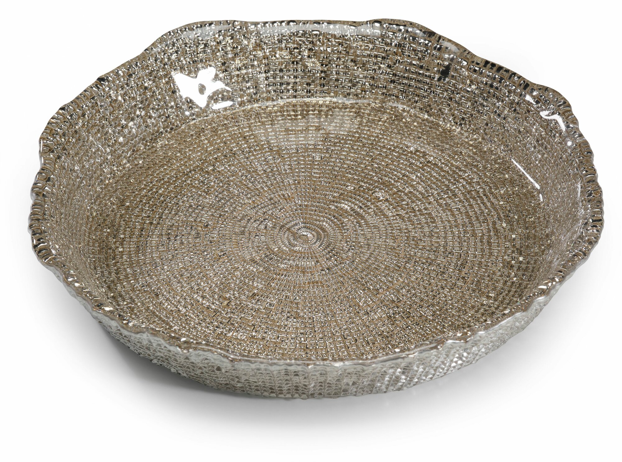 Фруктовница или блюдо для фруктов из декорированного стекла DIAMANTE от IVV Италия 32 см