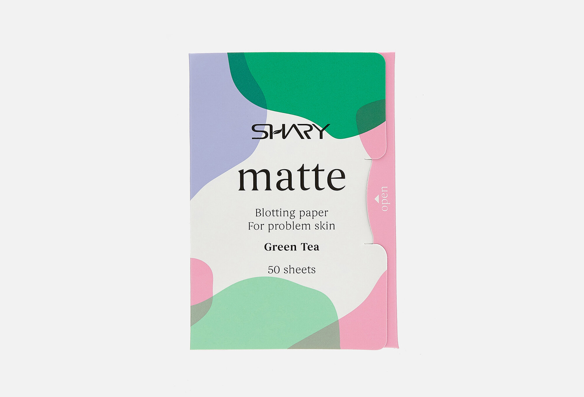 Матирующие салфетки для лица для проблемной кожи SHARY Matte blotting paper for problem skin Green Tea