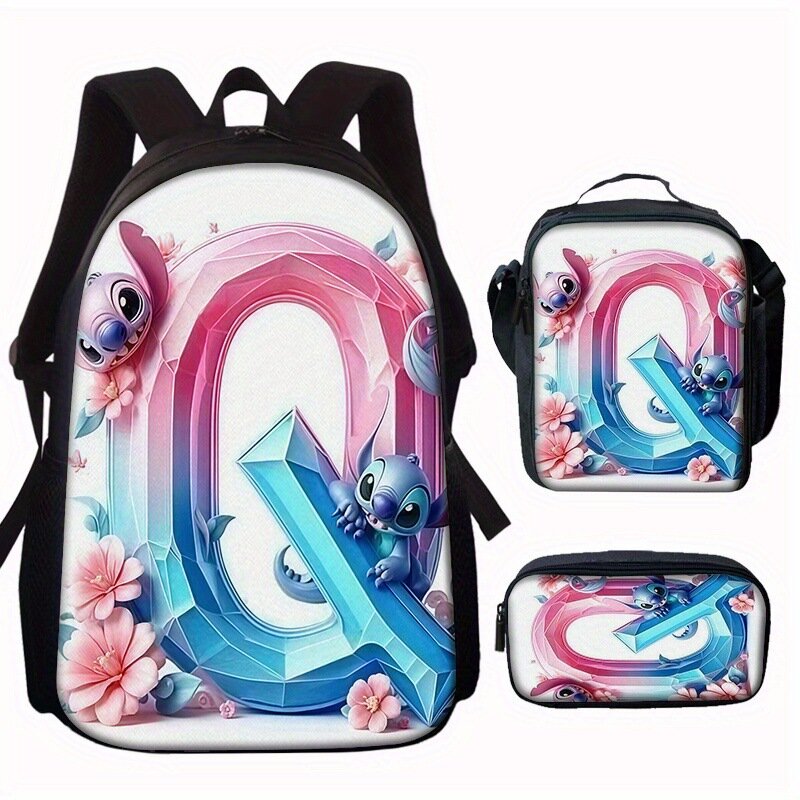 Рюкзак европейского и американского школьного сезона, аниме, мультяшная стежка, школьная сумка из трех предметов, детский рюкзак для начальной школы