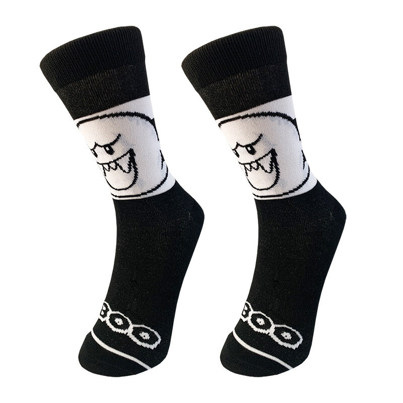 Модные носки с героями мультфильмов для мужчин и женщин, носки до середины голени с героями аниме «Марио», персонализированные носки с героями аниме для пар