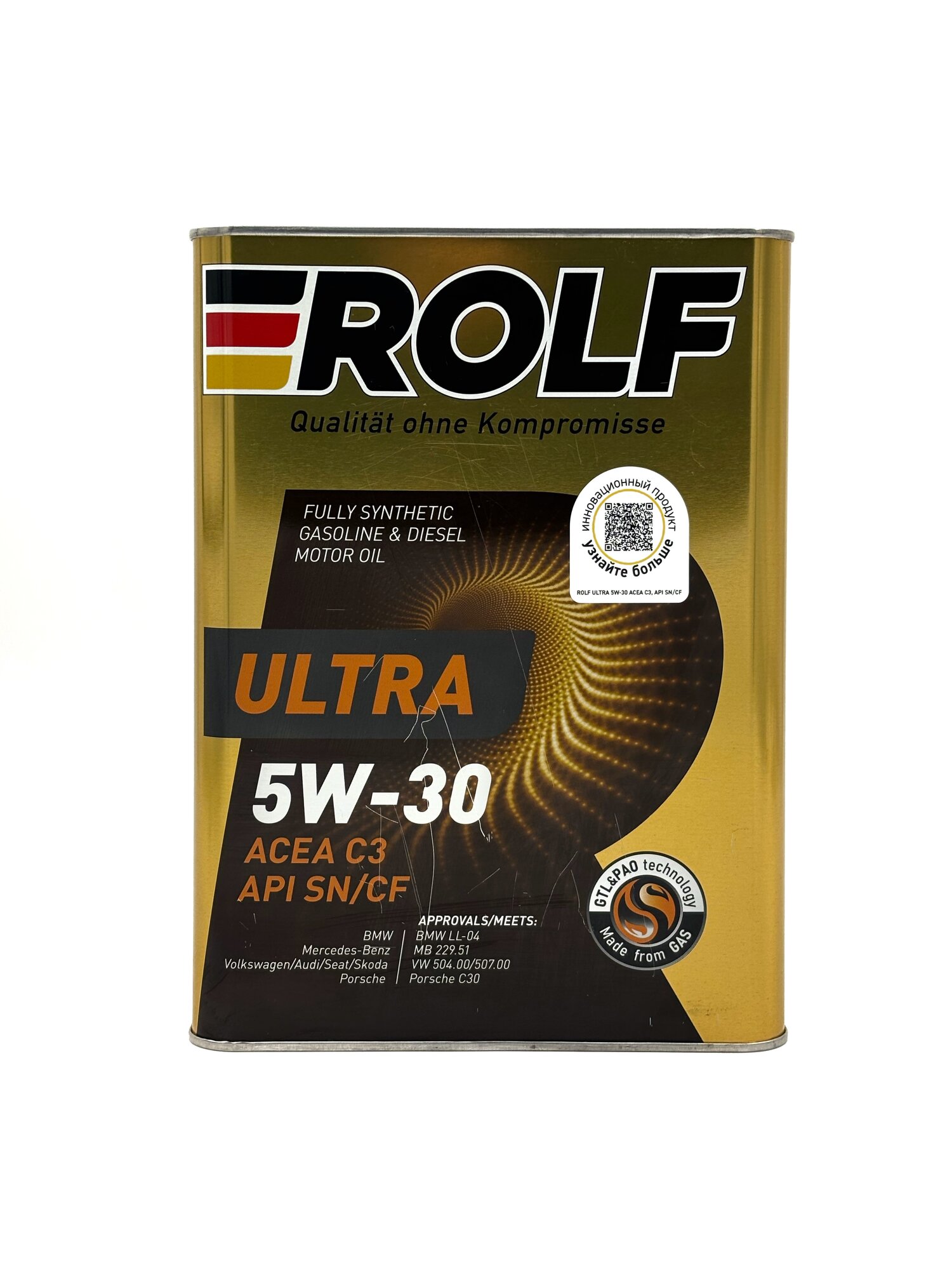 Масло моторное ROLF Ultra SAE 5W-30 ACEA C3 API SN/CF, 4 литра