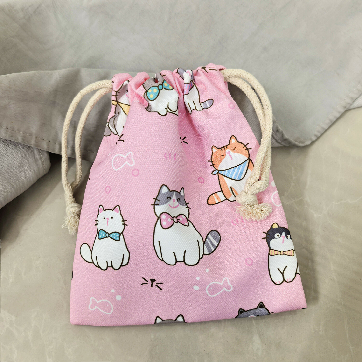 Miniso Милый розовый чехол для телефона в виде мультяшного котенка, кошелек для монет, браслет, сумка для хранения украшений, косметичка