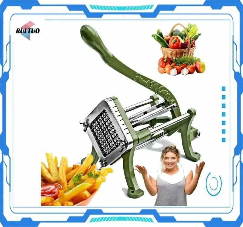 Картофелерезка для нарезки картофеля фри, Слайсер для овощей и фруктов, измельчитель тяжелых кубиков, Полностью алюминиевый корпус с 4 присосками