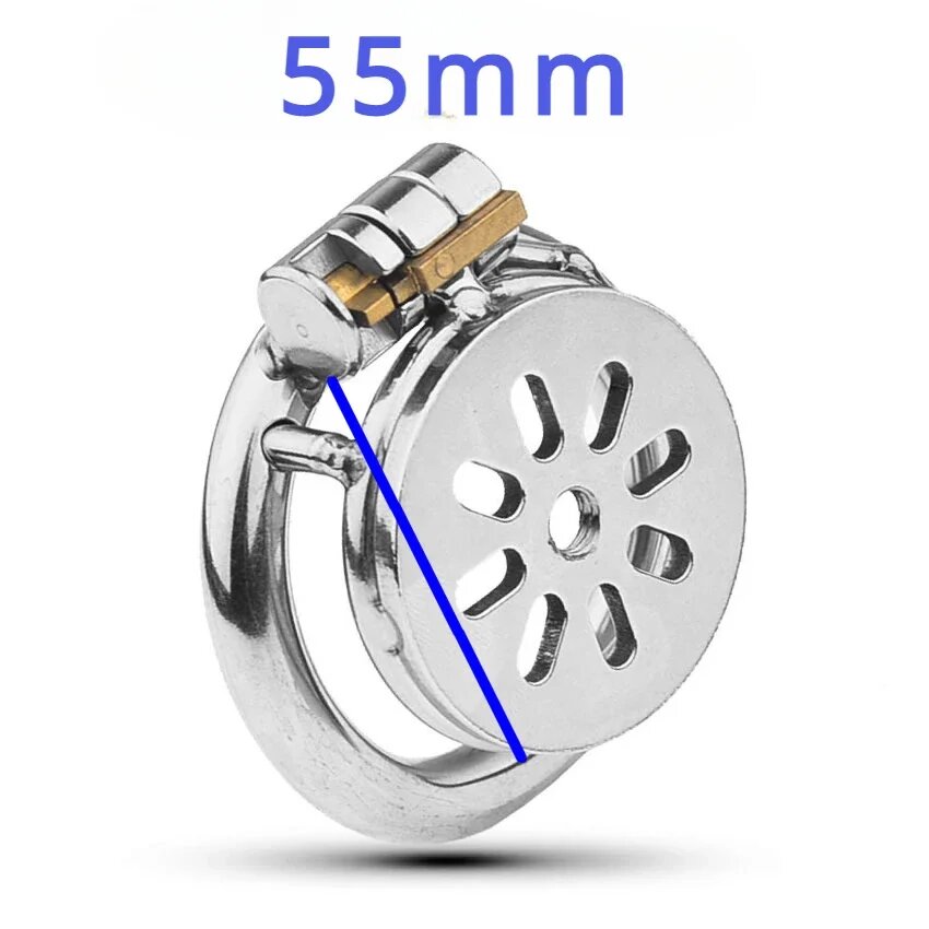 Мужская клетка целомудрия из нержавеющей стали, мини-клетка для пениса, кольцо на член с 55mm