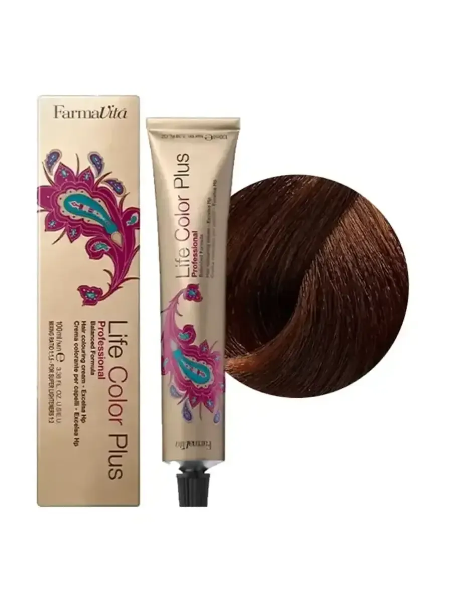 Краска для волос Farmavita Life Color Plus Prof, Перманентный краситель с низким содержанием аммиака, 5.31