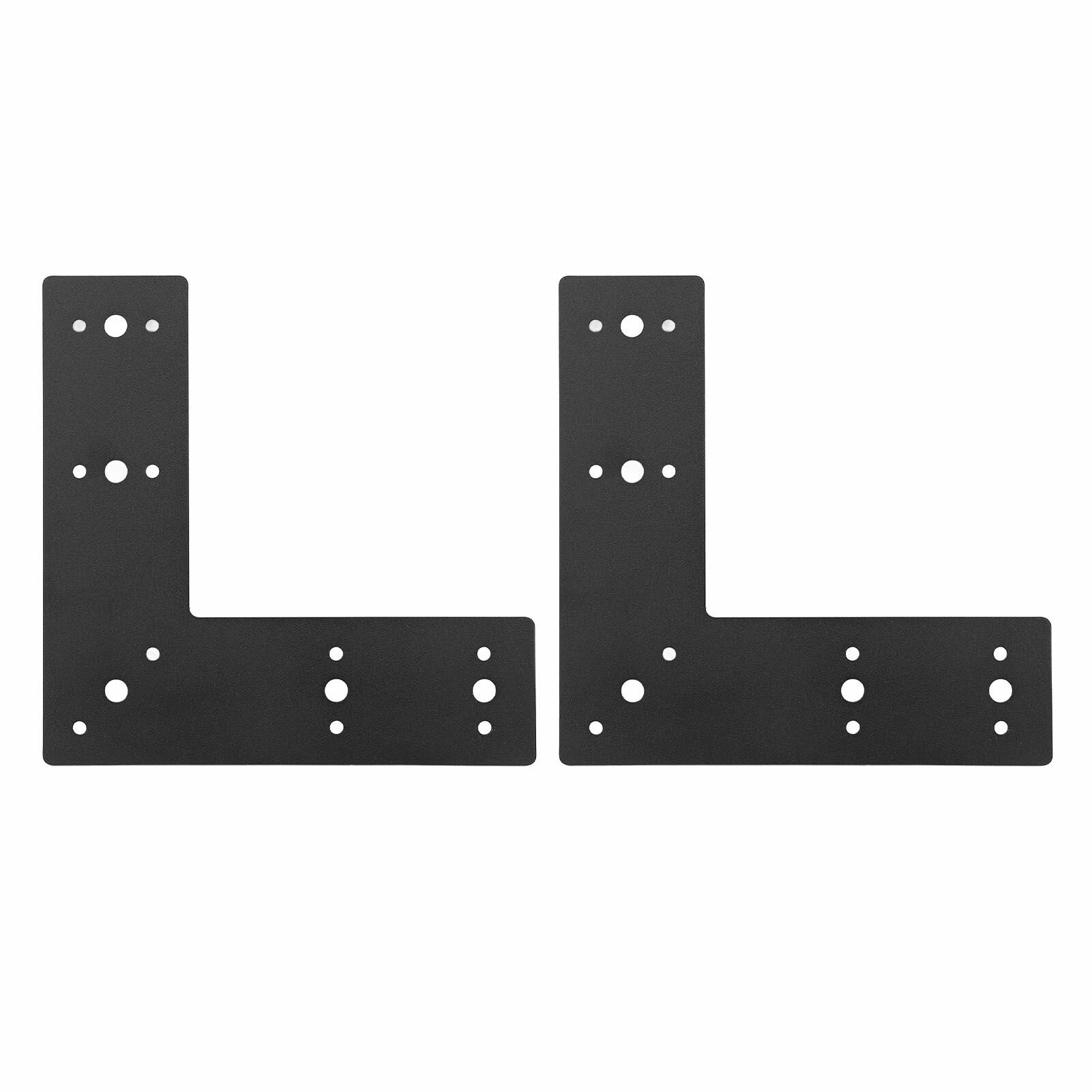 Плоский кронштейн L-образной формы с черным порошковым покрытием, угловая пластина для ремонта и укрепления домашней мебели