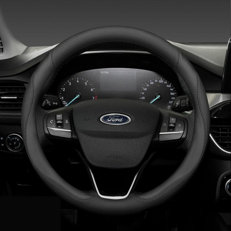 Чехол на руль автомобиля Ford EcoSport Edge Escape Escort Explorer F150 Fiesta Kuga Mustang Чехол 37-39см
