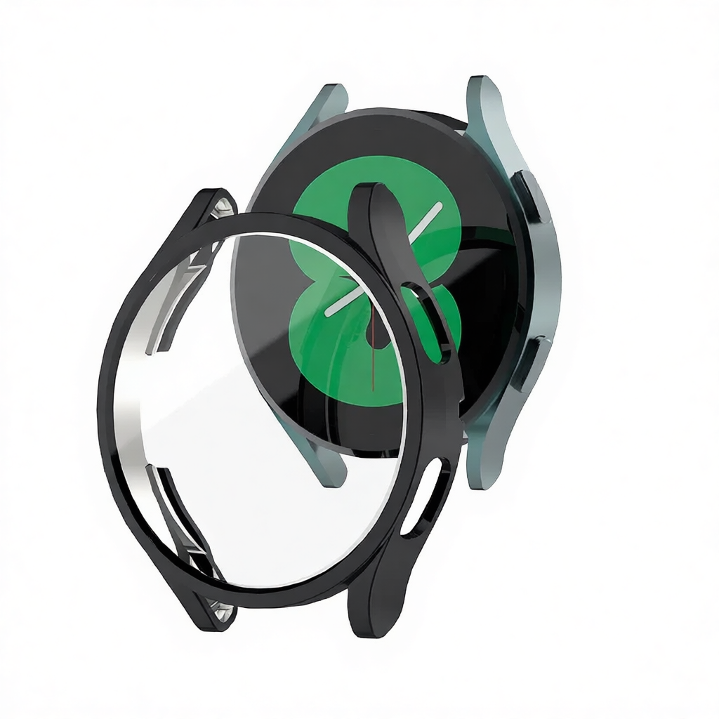 Защитный-чехол MyPads из тонкого и прочного силикона для Samsung Galaxy Watch 4 40мм с противоударными свойствами черный