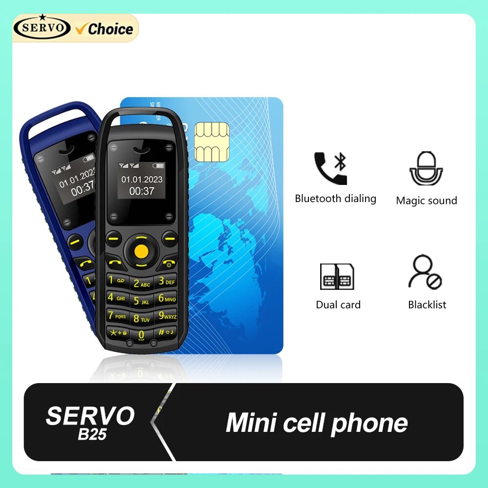 Зеленый телефон SERVO с 2 SIM, Bluetooth, Magic Voice — фото 1