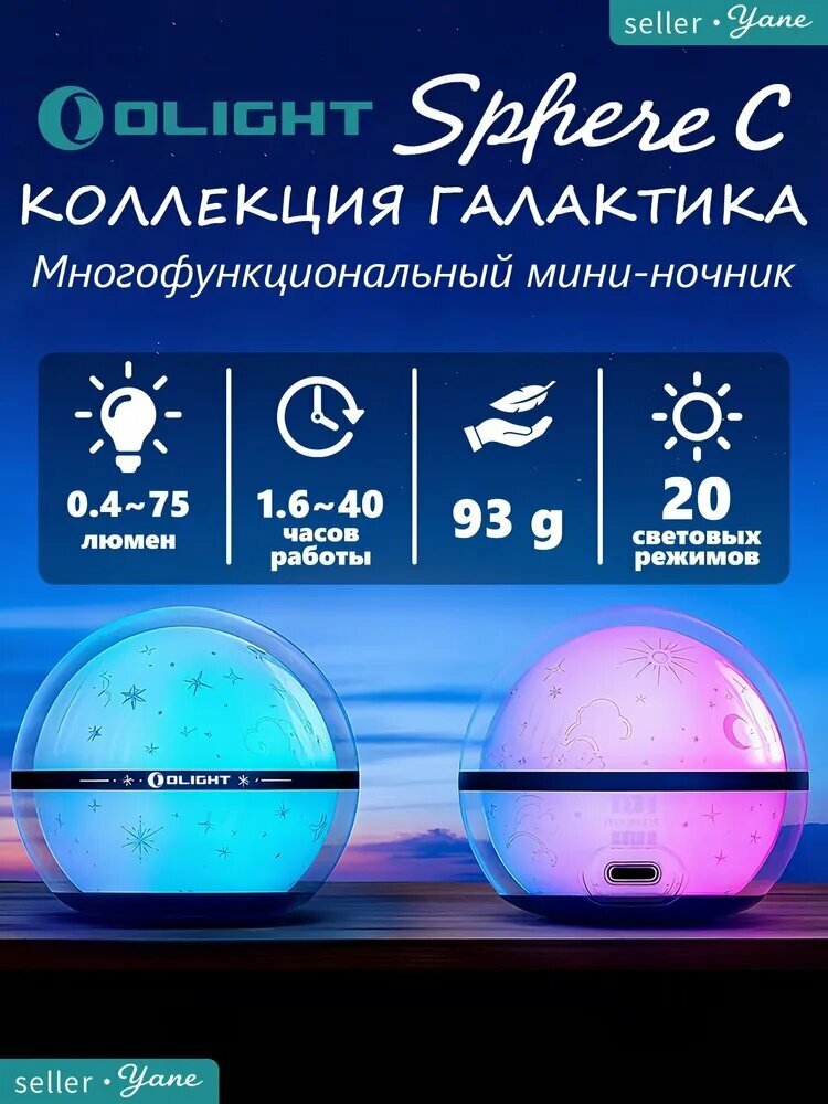 Умный атмосферный ночной свет OLIGHT Sphere/Sphere C для декора спальни