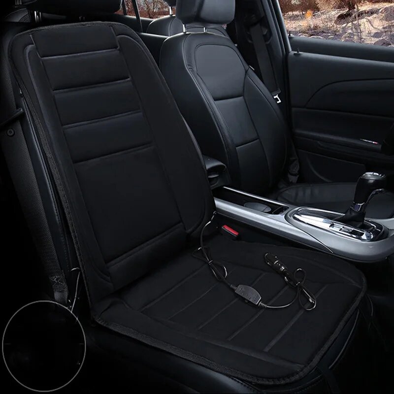 12 В/24 В Новинка Быстрое нагревание черный/серый автомобильный коврик для сиденья наволочка нагревательный нагреватель теплый нагрев холодный зимний Универсальный Black