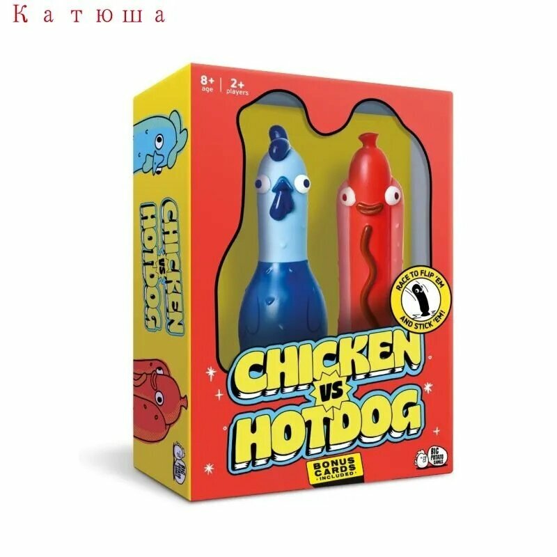 Настольная игра Флип Chicken vs Hotdog Пати для семьи 2+ человек