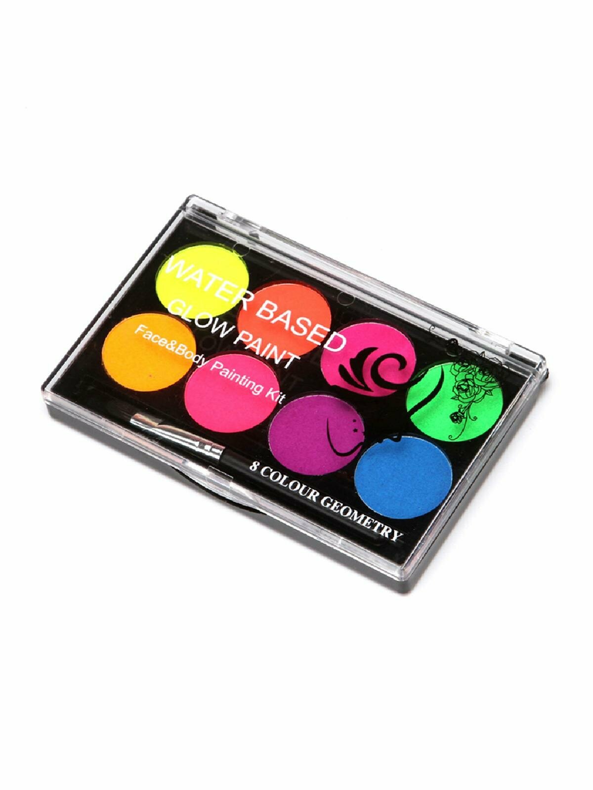 1 Коробка Пигмента для рисования Водорастворимая нетоксичная краска для тела Набор для рисования макияжа кистью