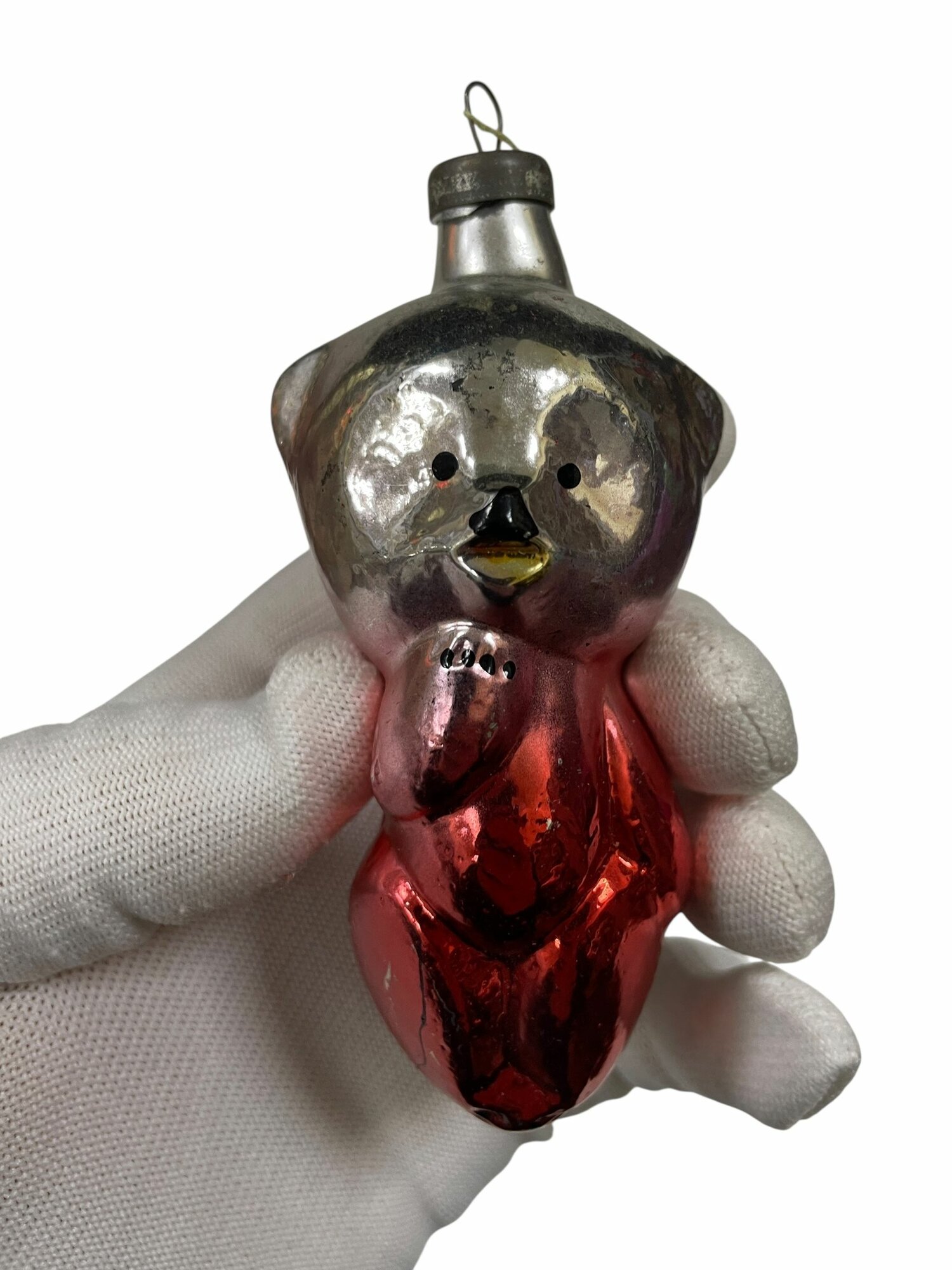 Советская елочная игрушка, Медведь. Сделано в СССР