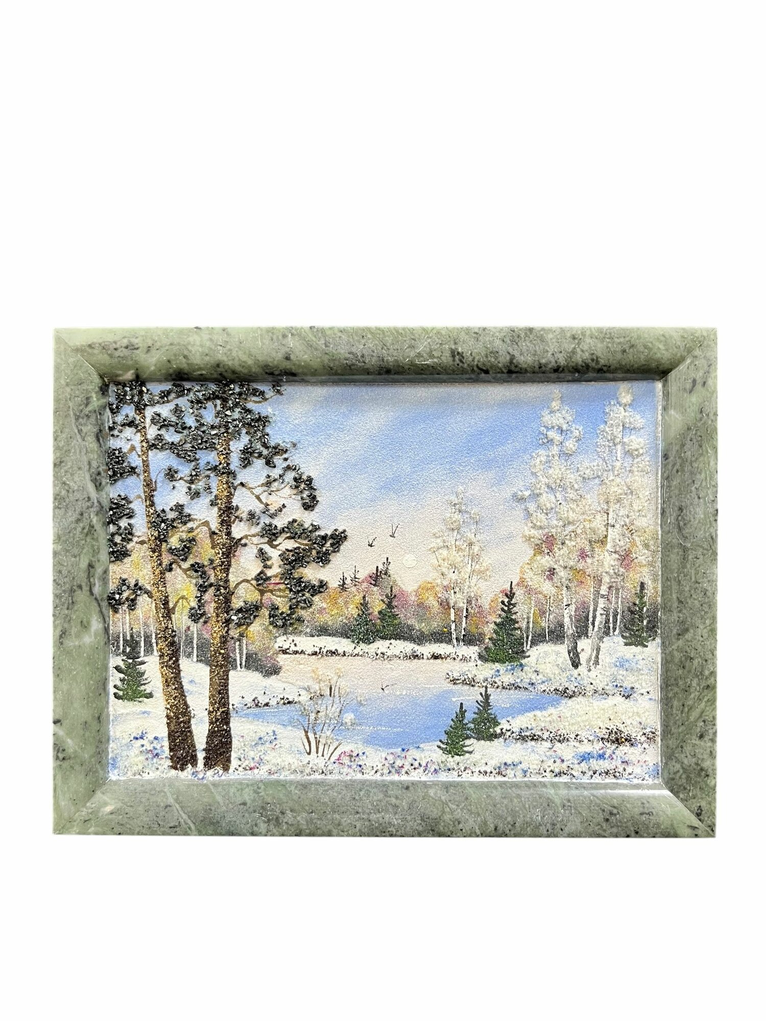 Советское винтажное панно, картина, выполненная из камня. Сделано в СССР